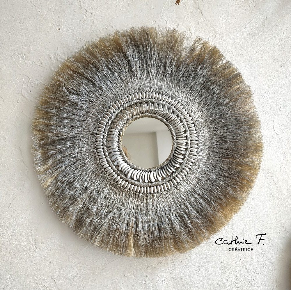 Miroir bohème fait main en fibre naturelle SALTA | Cathie F